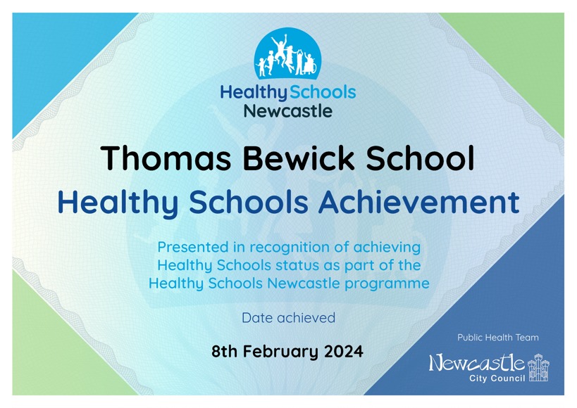 Thomas Bewick School Achieves Healthy School Status! - Latest News ...
